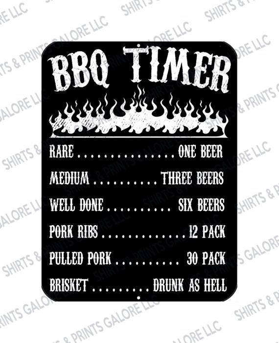 BBQ / Beer Timer Metal Sign Funny Novelty Father's Day - Etsy