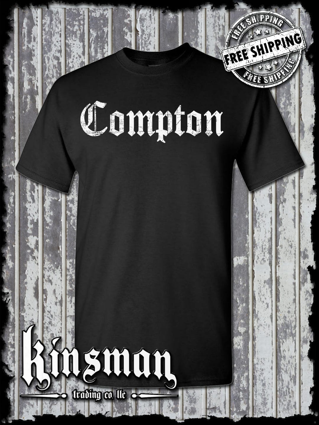 COMPTON T-shirt - Straight Outta West Coast Hip Hop Rap Tee Los Angeles ...