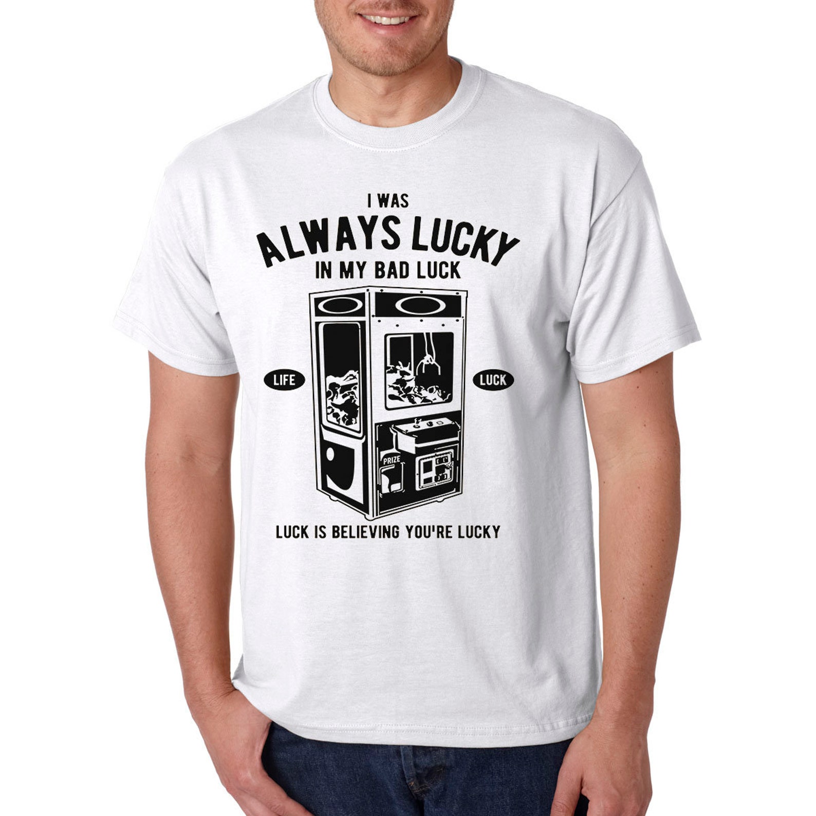I Was Always Lucky in My Bad Luck T-shirt / Bohumil Hrabal Quote / Claw ...