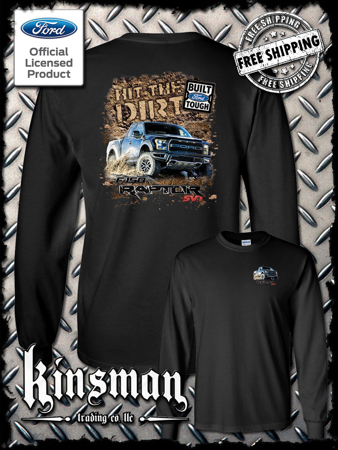 Ford F-150 Raptor SVT Hit the Dirt 2-sided Long Sleeve T-shirt ...