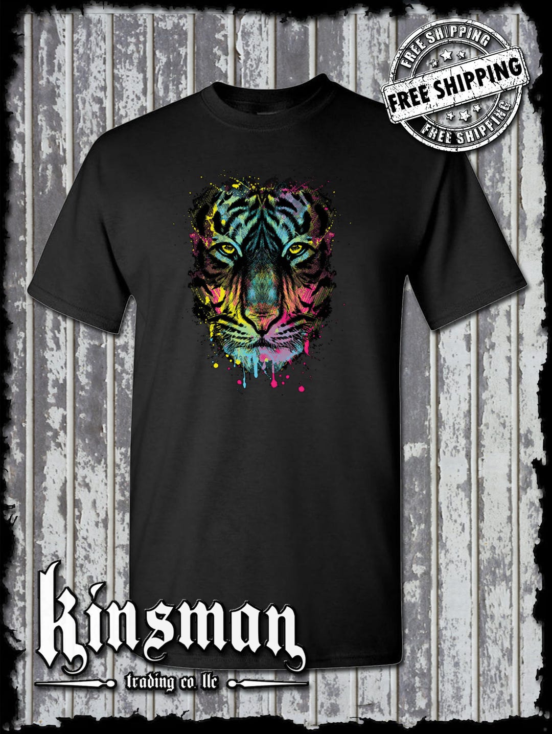 Dripping Tiger Neon Design Wildlife Animal T-shirt - Etsy