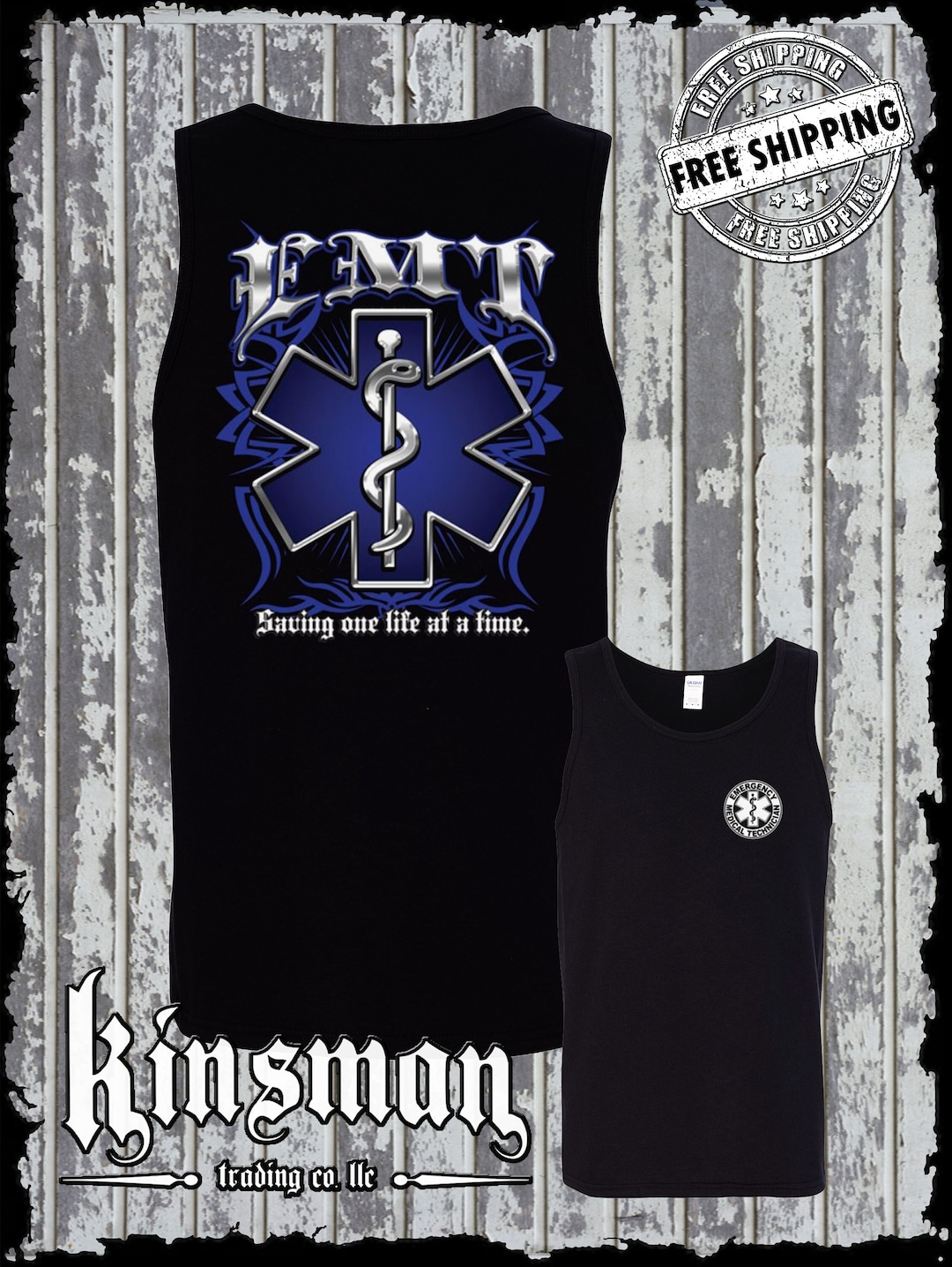 EMT Tank Top T-shirt Saving One Life at A Time Paramedic Emergency ...