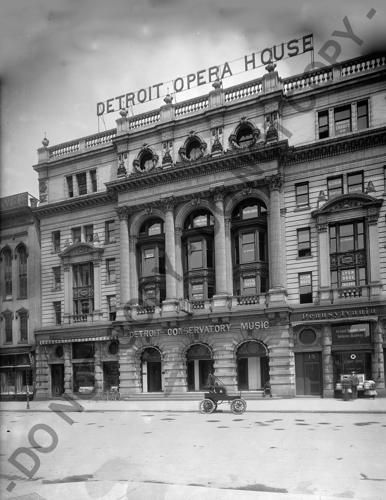 1900-1910 Detroit Opera House Michigan Vintage Architecture Photograph ...