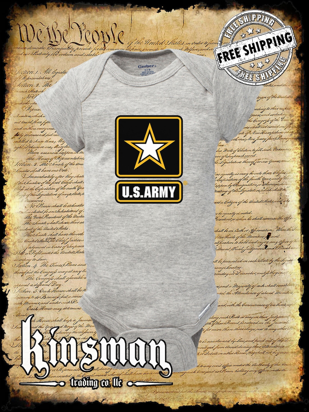 US Army Logo Gerber Onesie / United States of America Military Official ...