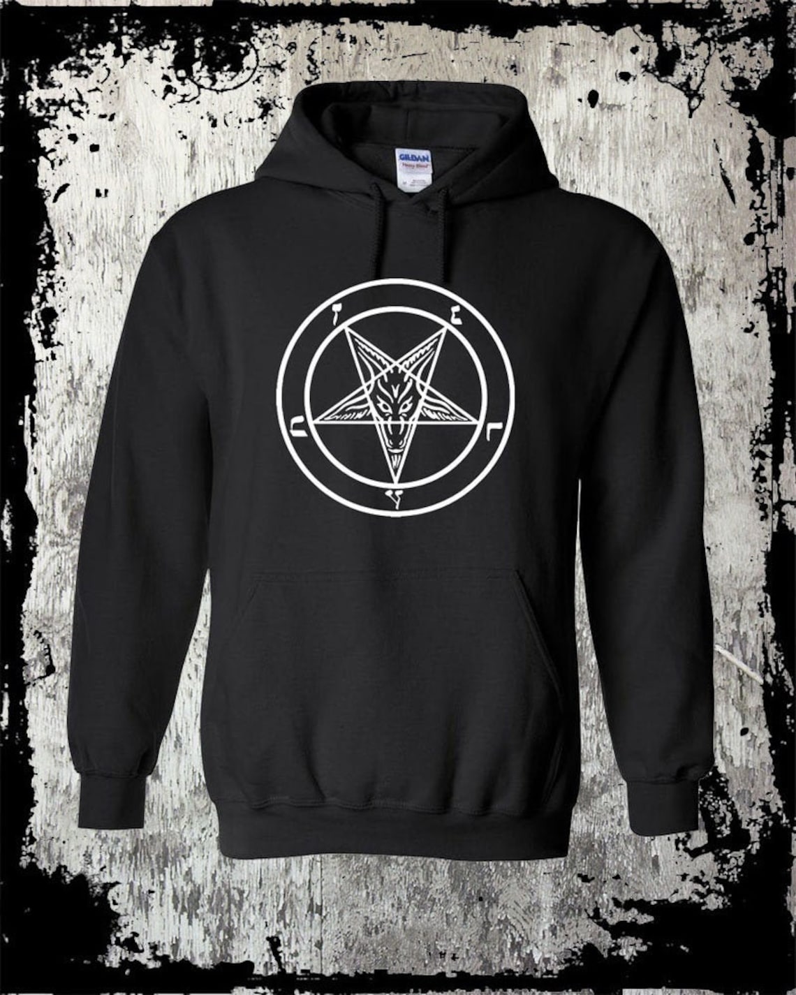 Baphomet Pentagram Hoodie / Satanic Church Evil Punk Rock | Etsy