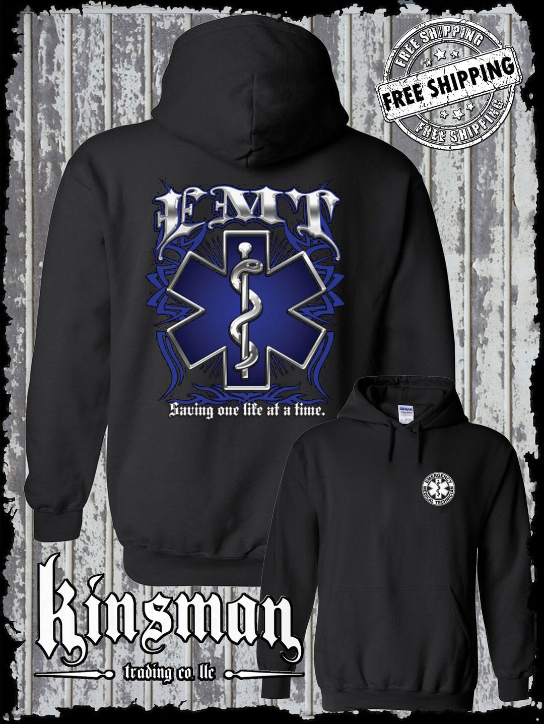 EMT Hoodie / Sweatshirt Saving One Life at A Time Paramedic Emergency ...