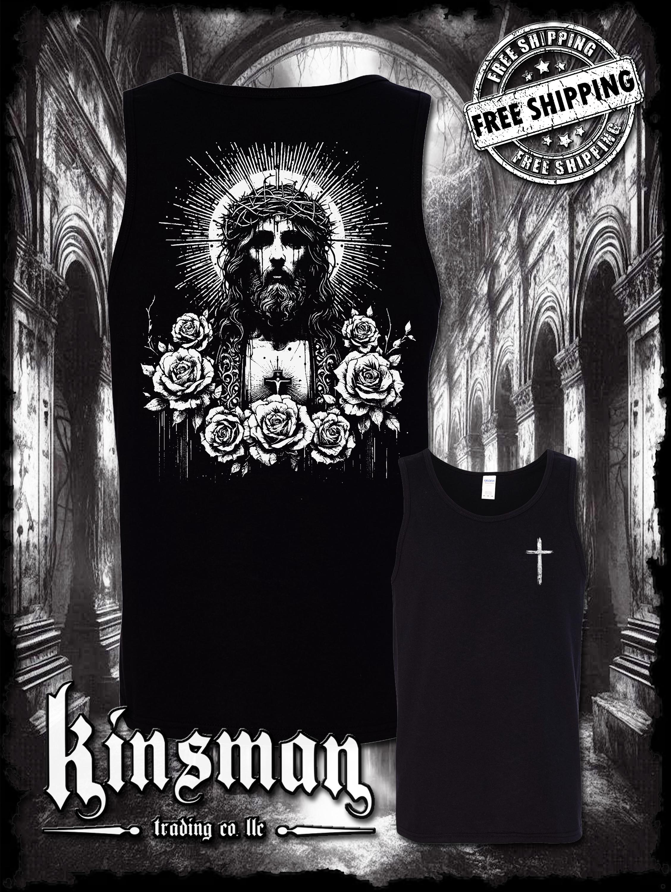 Jesus Christ Floral Portrait 2-sided Tank Top T-shirt - Faith God ...