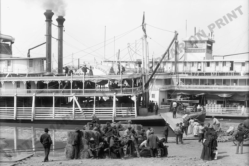 1900-1910 Steamboat Landing - Vicksburg, MS Vintage Photograph Reprint ...