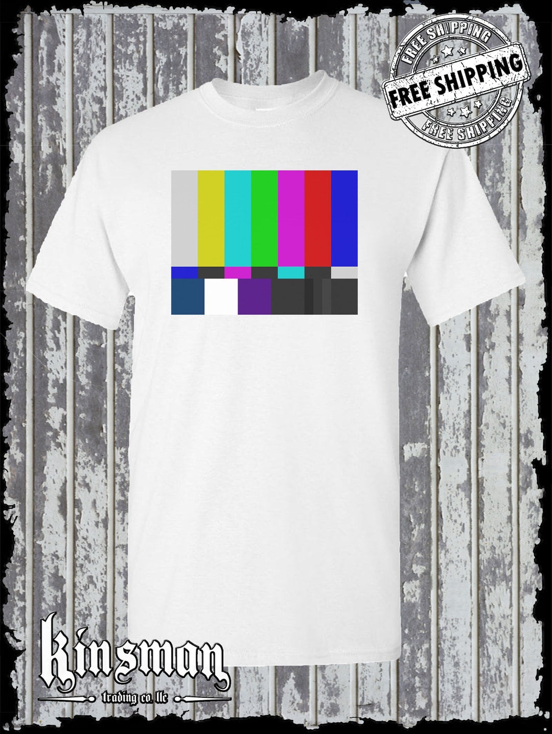 TV Color Test Pattern T-shirt / Television off the Air Nerd Geek Retro ...