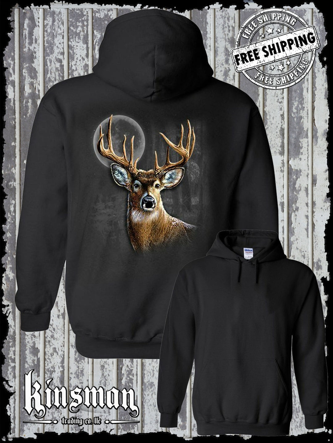 Whitetail Deer Wilderness Hoodie / Sweatshirt Nature Hunting Dad Gift ...