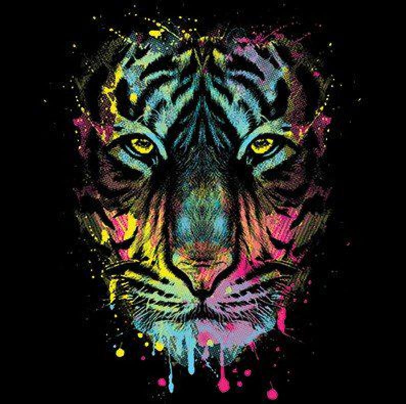 Dripping Tiger Neon Design Wildlife Animal T-shirt - Etsy
