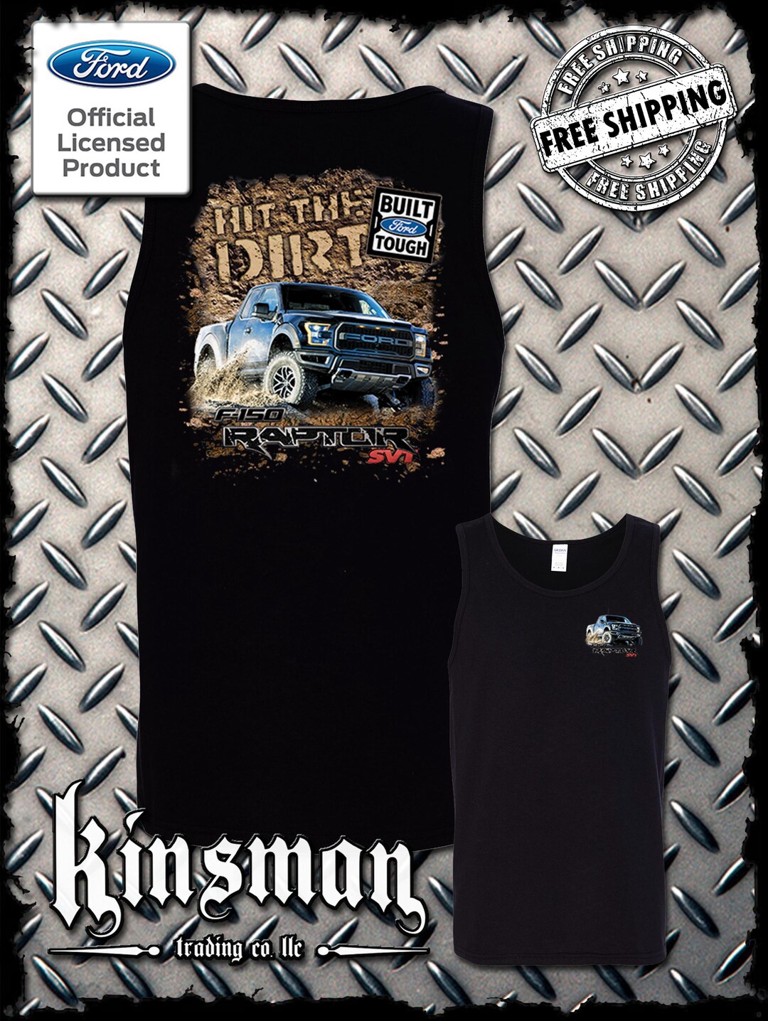 Ford F-150 Raptor SVT Hit the Dirt 2-sided Tank Top T-shirt - Official ...