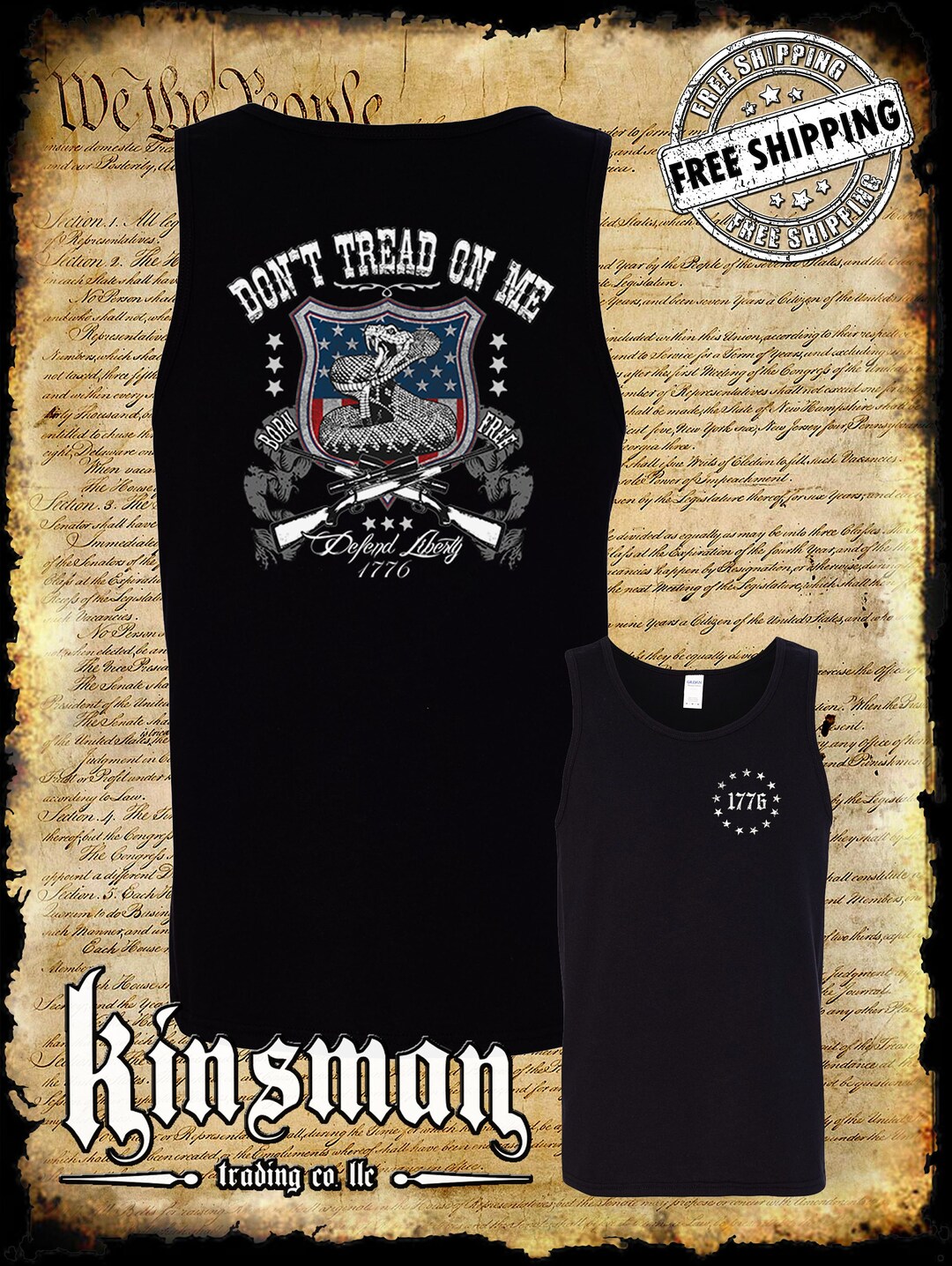 Defend Liberty Don't Tread on Me 2-sided Tank Top T-shirt - Etsy