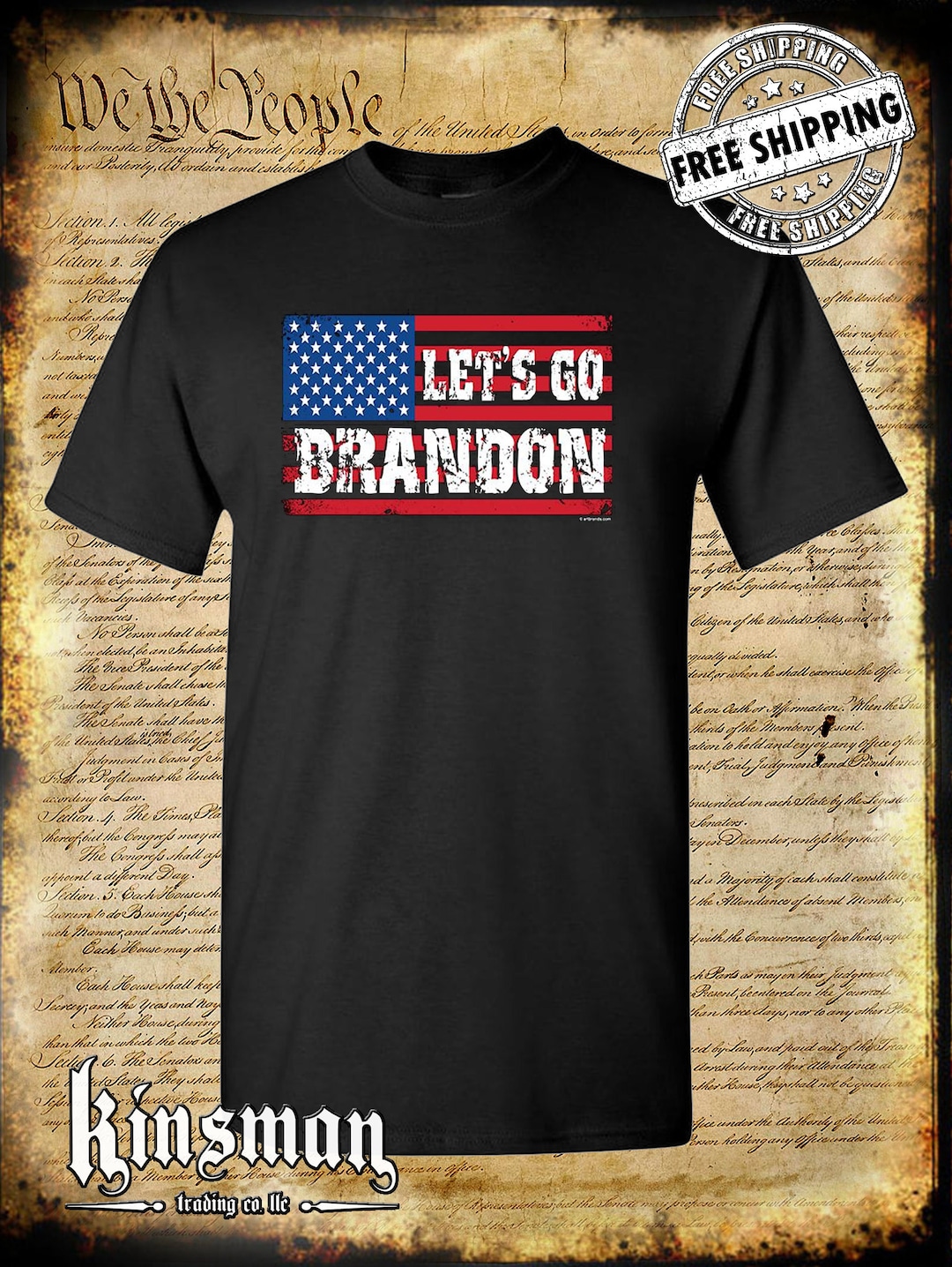 Let's Go Brandon US Flag T-shirt FJB Trump 2024 American USA - Etsy