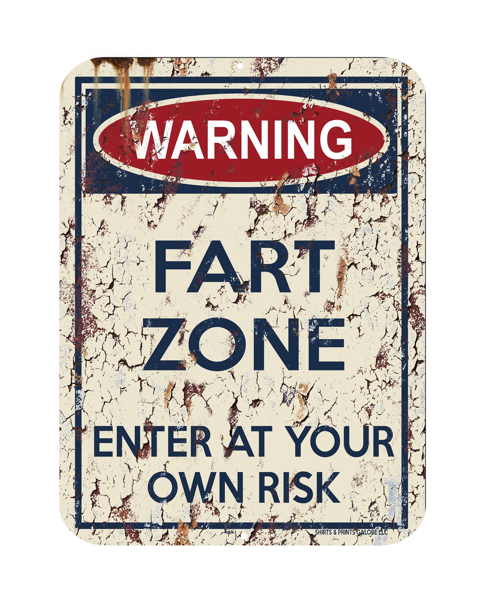 WARNING: Fart Zone - Enter at Your Own Risk - Aluminum Sign 9x12 FUNNY ...