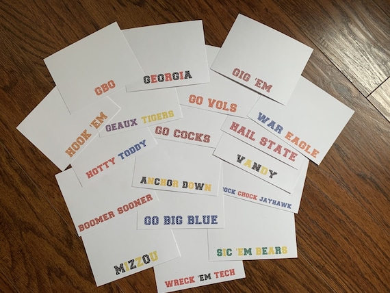 Note Cards/thank You Notes/graduation Gifts/college Teams - Etsy