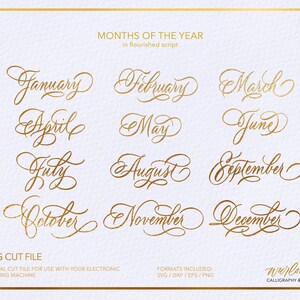 Months of the Year SVG / Cut File for Cricut Silhouette Brother - Etsy