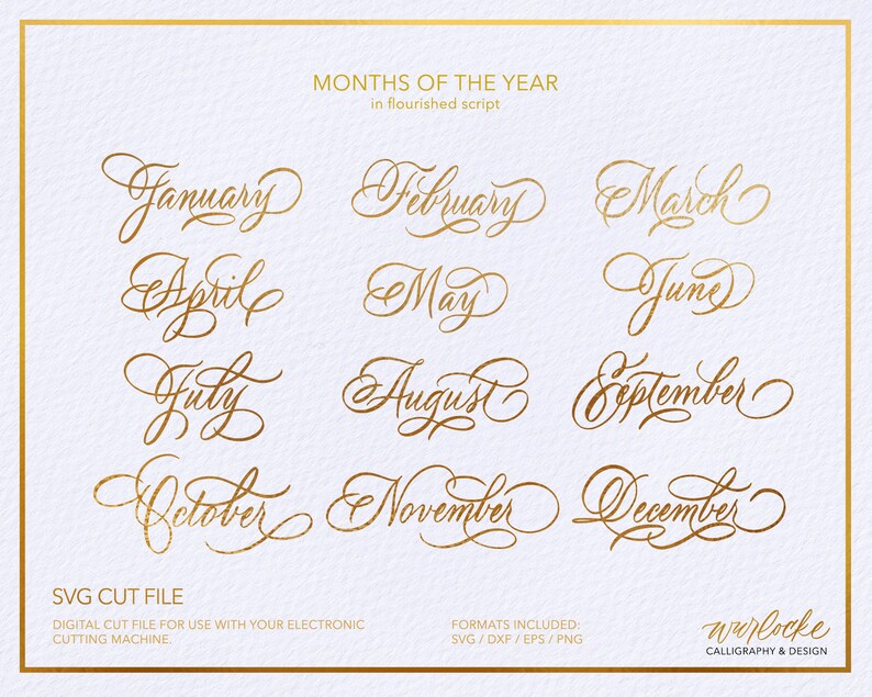 Months of the Year SVG / Cut File for Cricut Silhouette Brother - Etsy