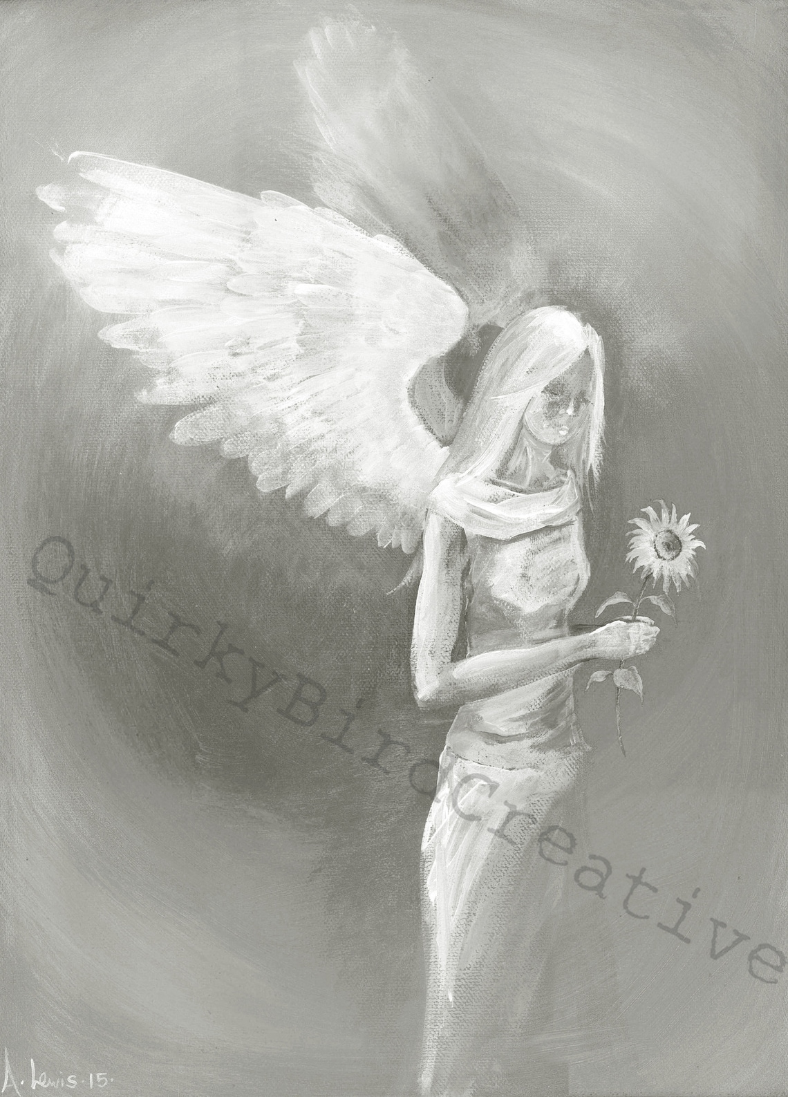 Sunflower Angel Healing Gift Artwork Print of Original Signed - Etsy