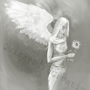 Sunflower Angel Healing Gift Artwork Print of Original Signed Painting ...