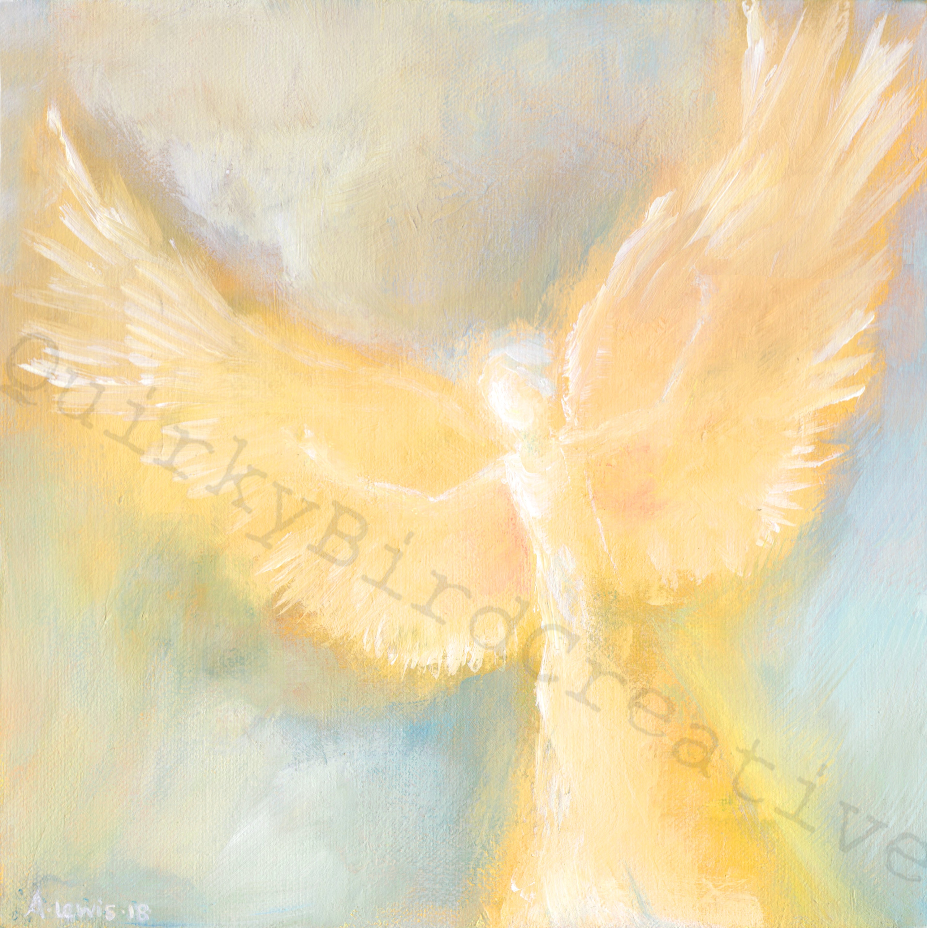 Ray of Light Glowing Angel Print Painting Spiritual Gifts Angels Wings ...