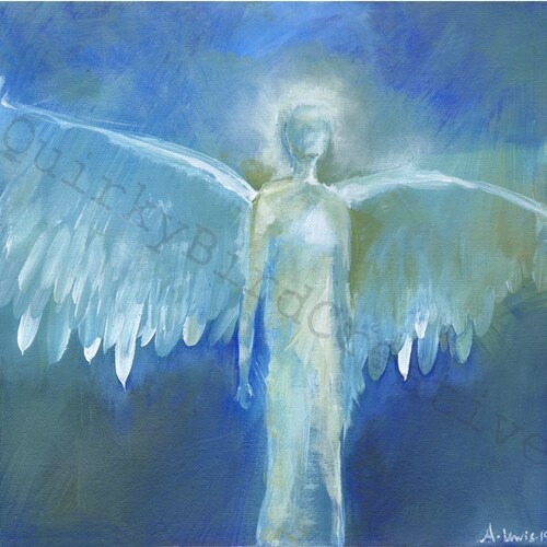 Blue Angel of Love and Light Healing Artwork and Spiritual - Etsy