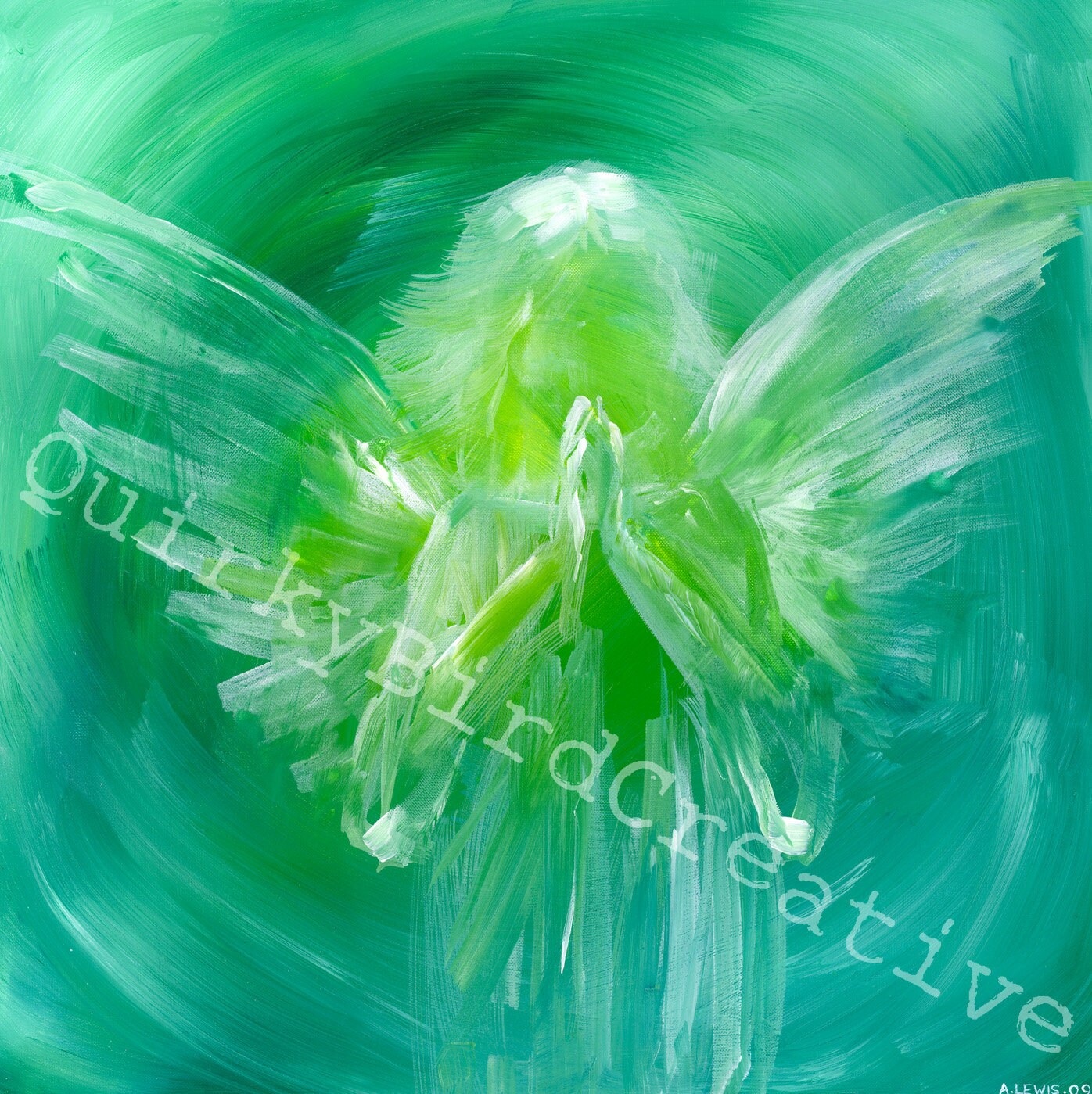 Praying Green Angel in the Light of Healing Hope Spiritual Angelic ...