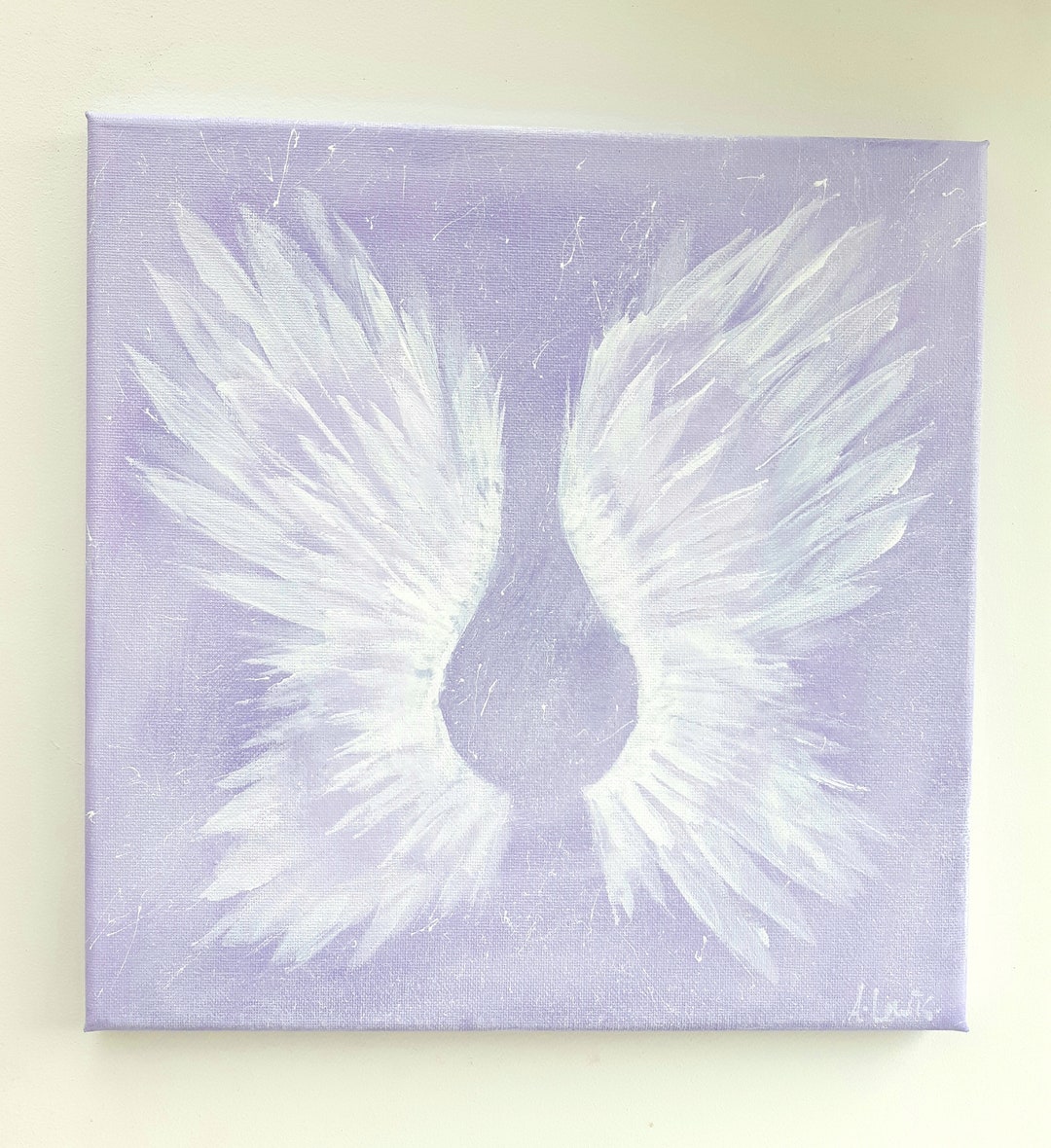 Lilac Angels Wings Painting on Canvas Original Artwork Bespoke - Etsy