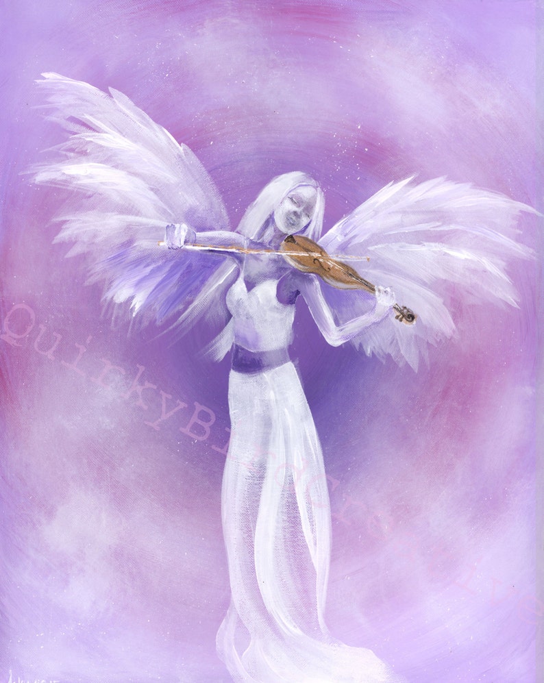 Angel Playing Violin Gift Print of Original Painting Artwork - Etsy