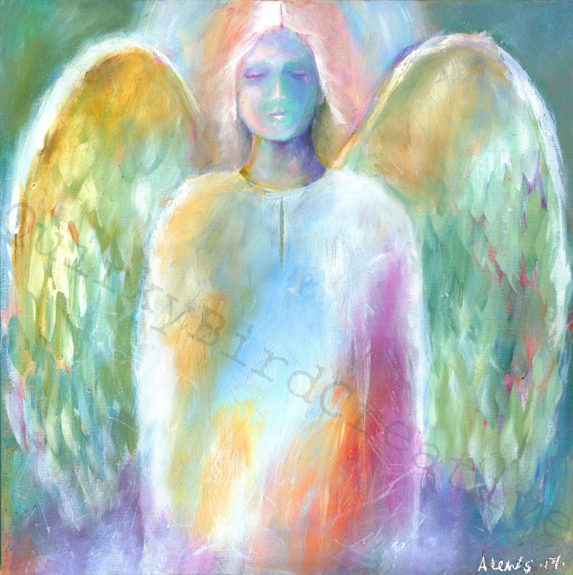 Angel of Light Healing Angelic Artwork Picture Painting Framed ...