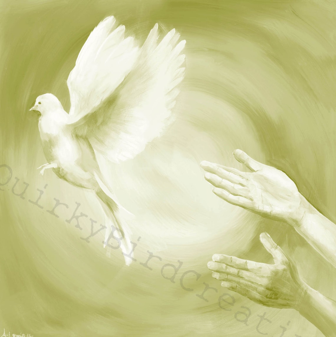 Dove of Peace Print Framed Artwork Painting Spiritual Healing - Etsy