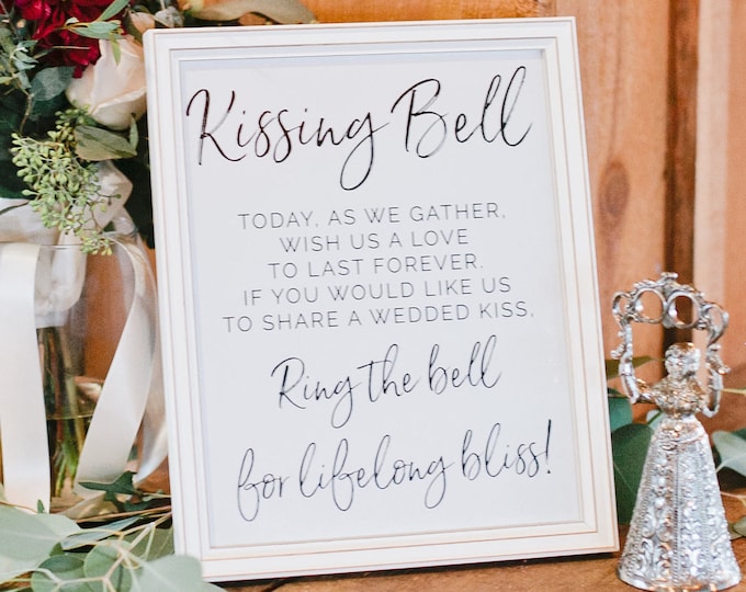 Wedding Kissing Bell Sign Kissing Bell Printable Wedding - Etsy