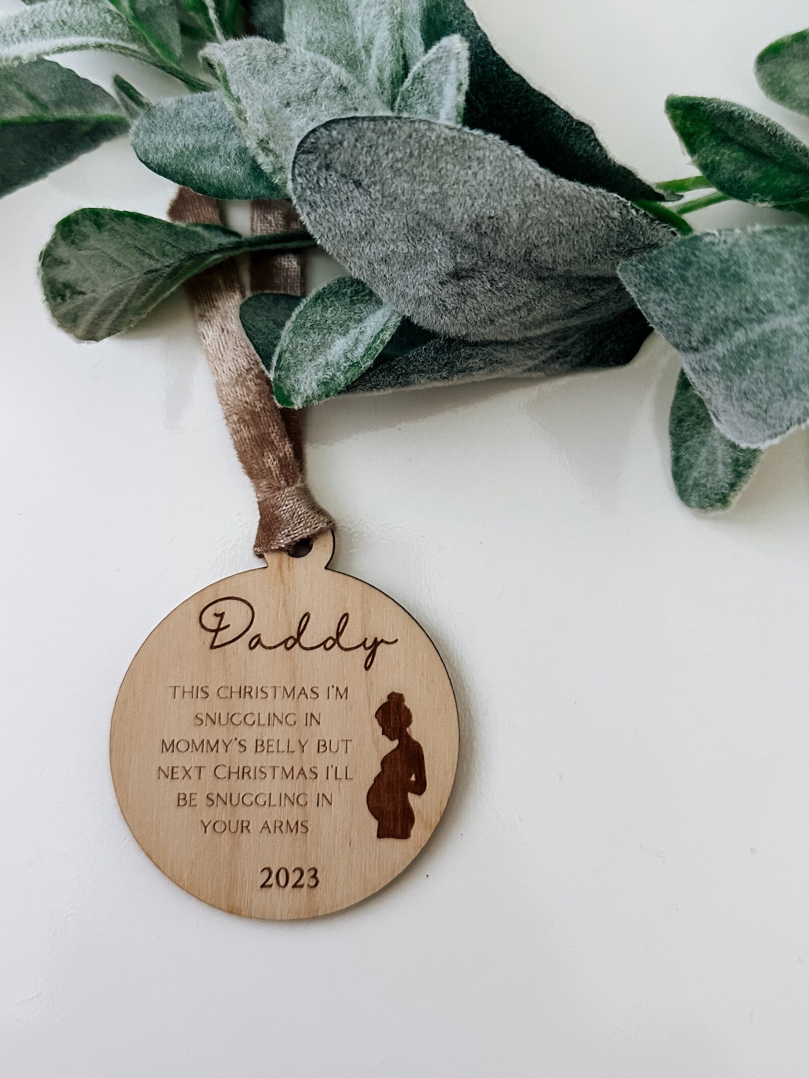 Expecting Dad || Baby Announcement || Custom Wooden Ornament ...