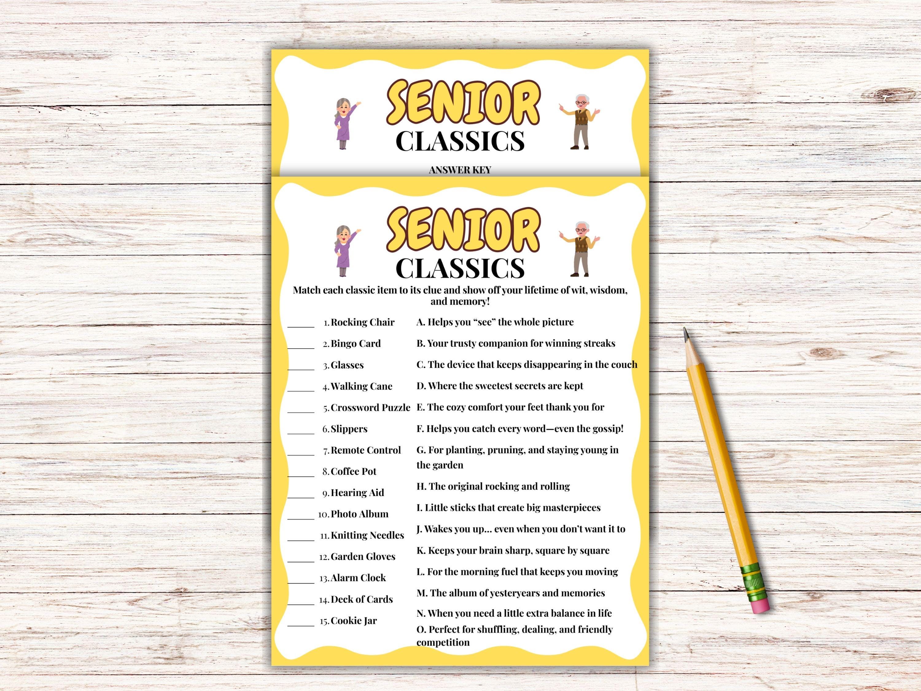 Senior Classics, Games for Senior Citizens, Matching Games, Seniors ...