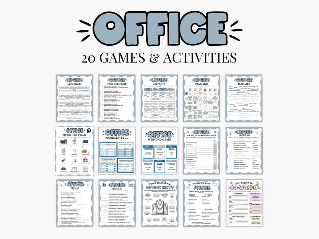 Office Party Game Bundle, Team Building Activities for Staff, Team ...
