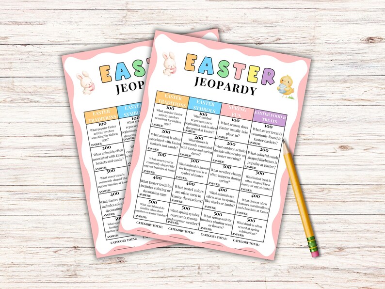 Easter Jeopardy Game, Easter Trivia Game for Kids Adults, Easter ...