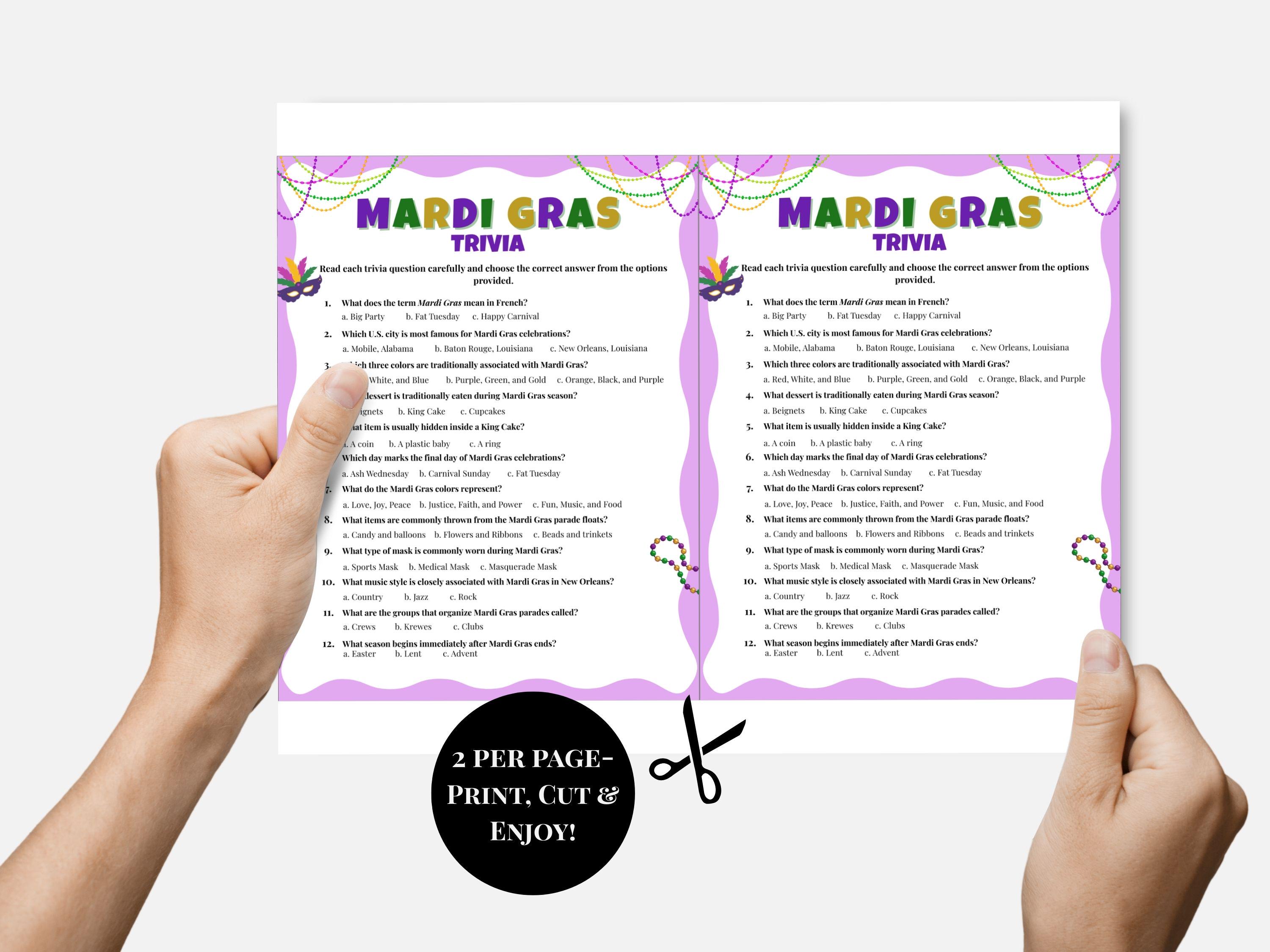 Mardi Gras Games Bundle, Mardi Gras Activities, Mardi Gras, Fat Tuesday ...