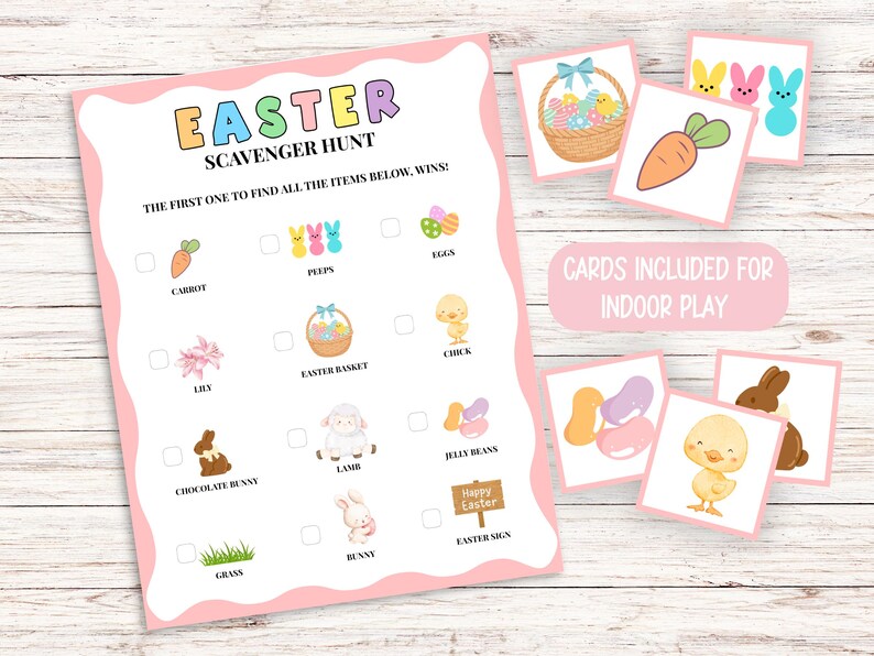 Easter Scavenger Hunt, Indoor Treasure Hunt for Kids, Easter Activity ...