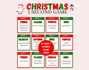 Christmas 5 Second Game, Fun Christmas Game for Adults Kids, Group ...