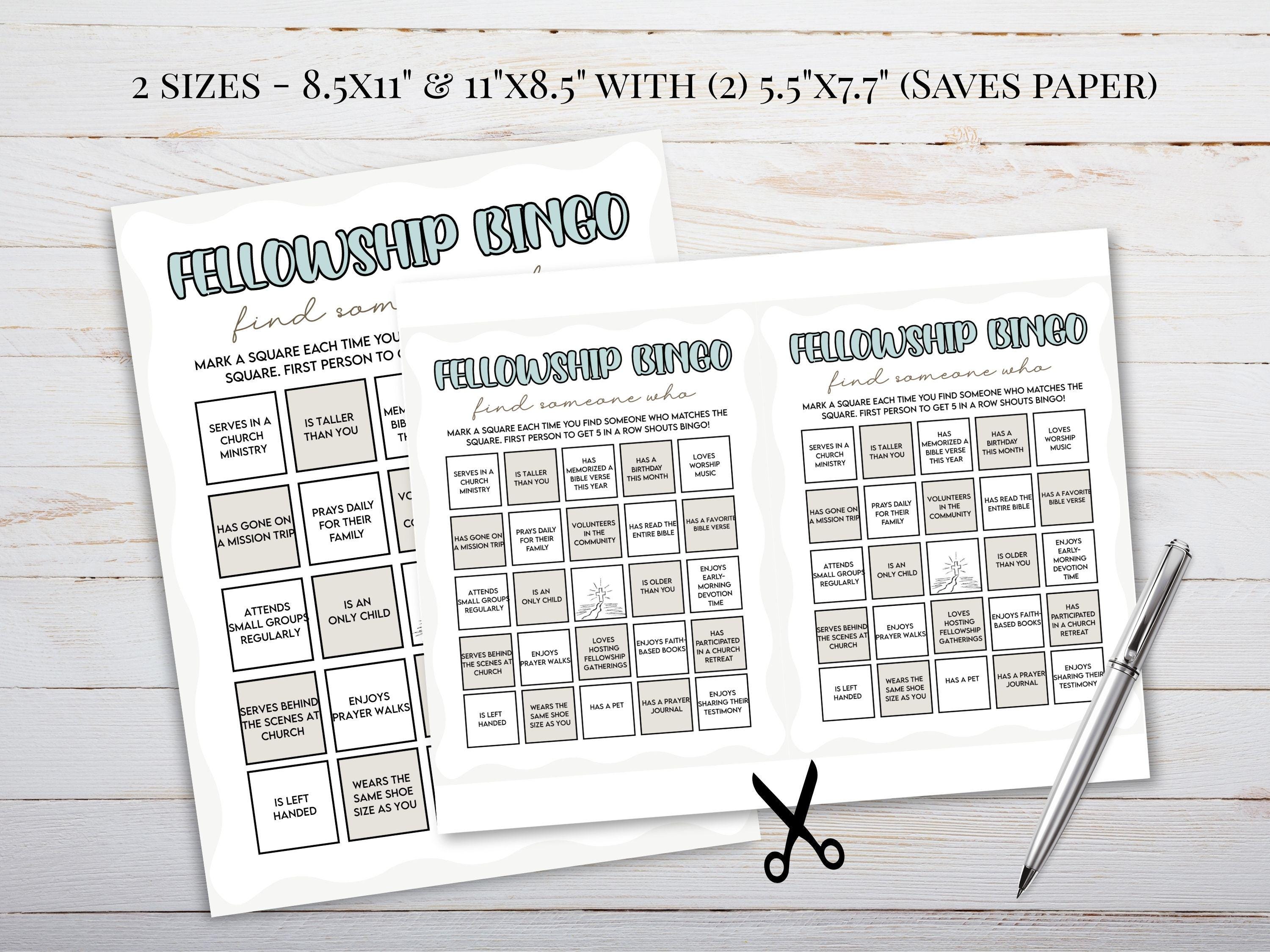 Mix and Mingle Church Bingo Game, Fellowship Bingo, Church Icebreaker ...