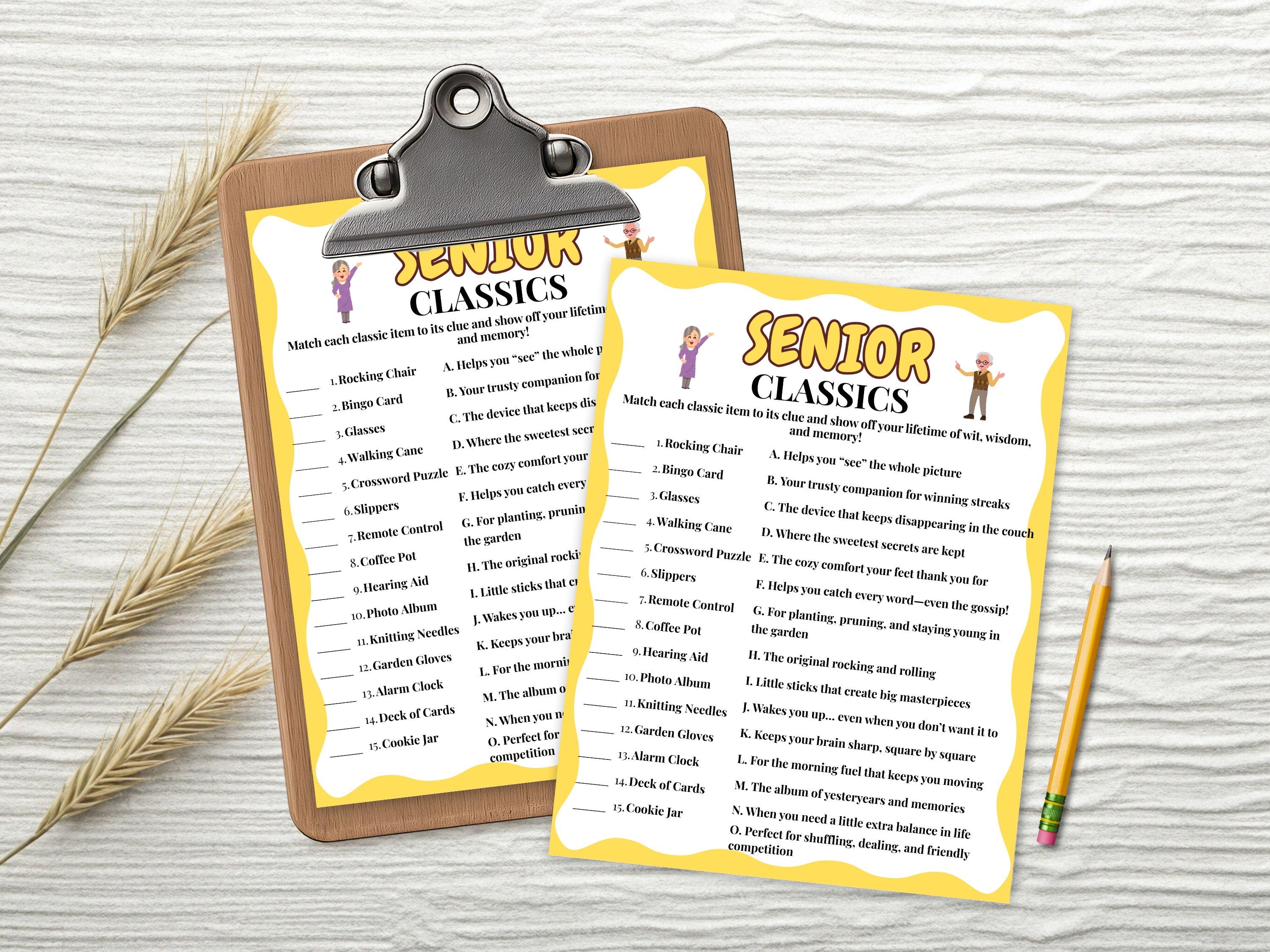 Senior Classics, Games for Senior Citizens, Matching Games, Seniors ...