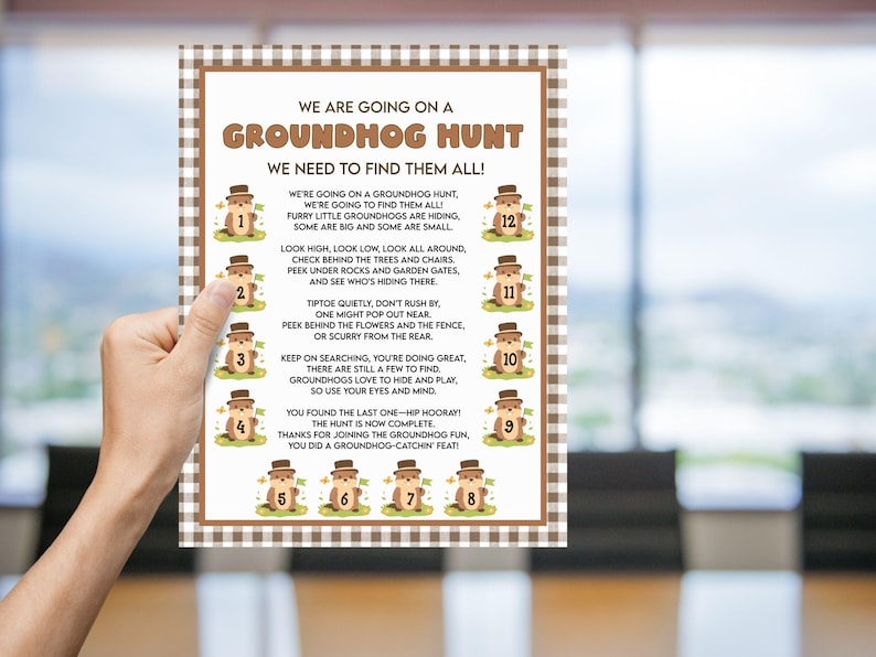 Groundhog Day Scavenger Hunt, Printable Groundhog Day Game, Kids Games ...