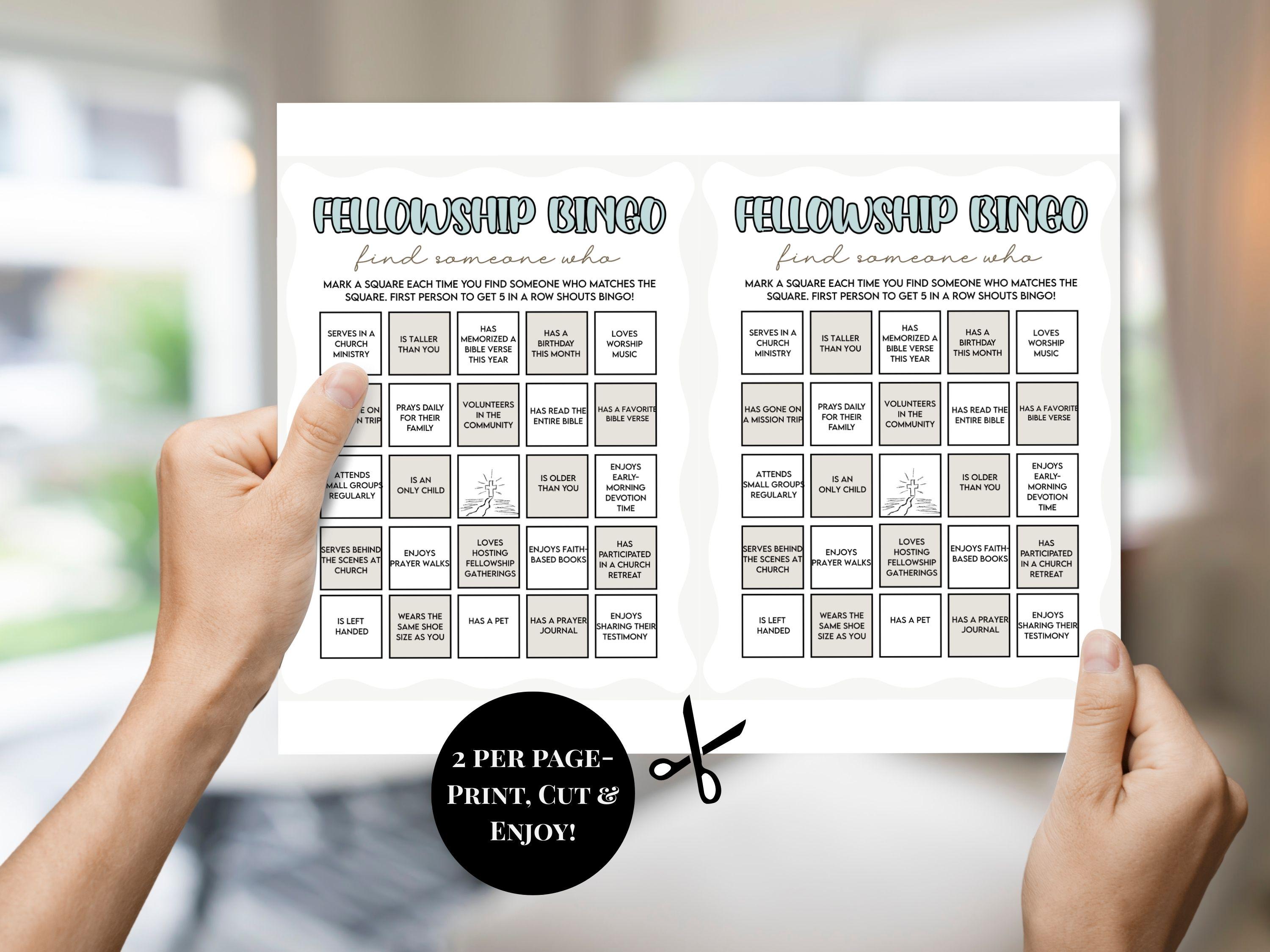 Mix and Mingle Church Bingo Game, Fellowship Bingo, Church Icebreaker ...