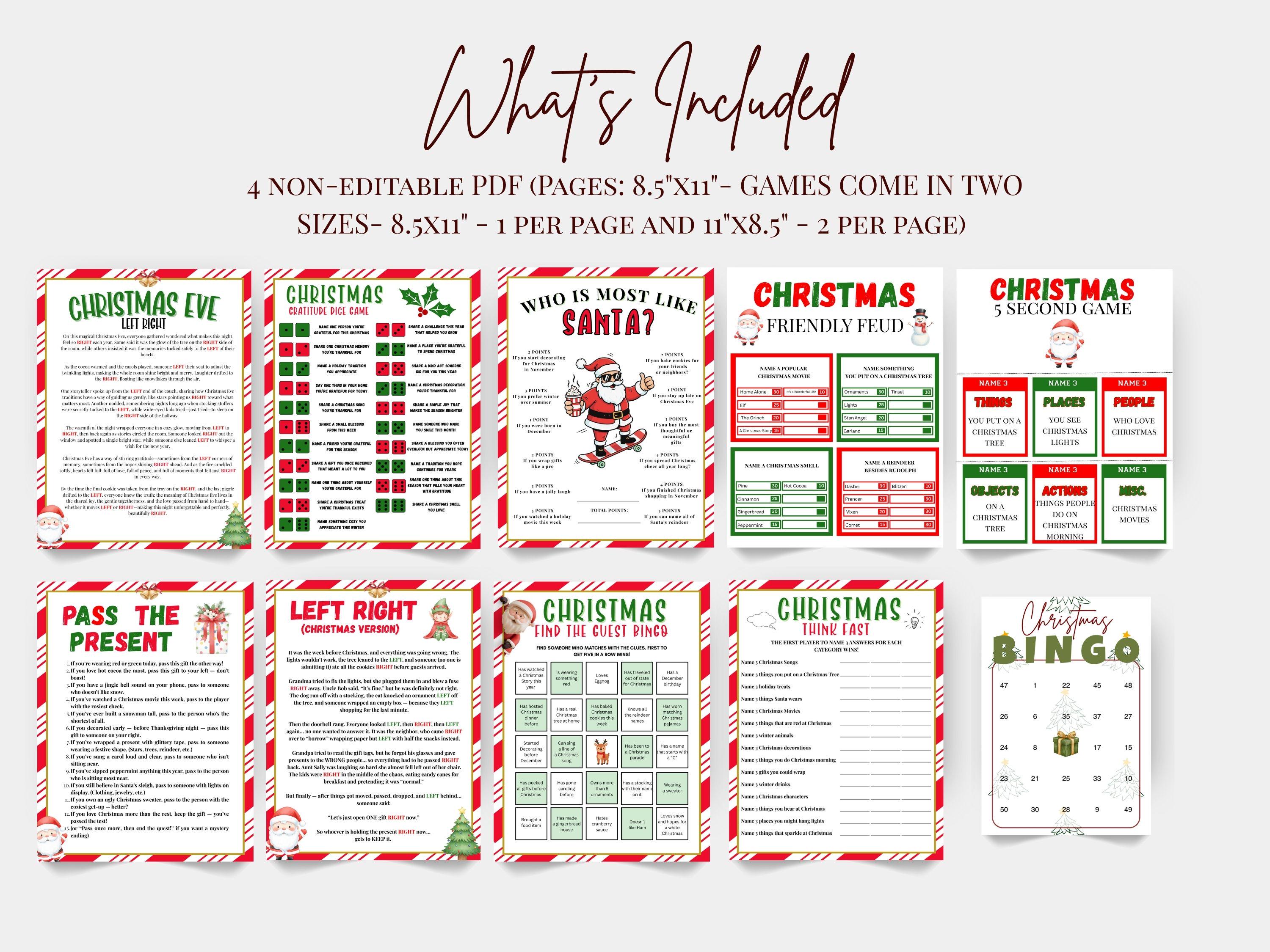 Christmas Games Bundle, Fun Group Christmas Party Games for Kids Adults ...