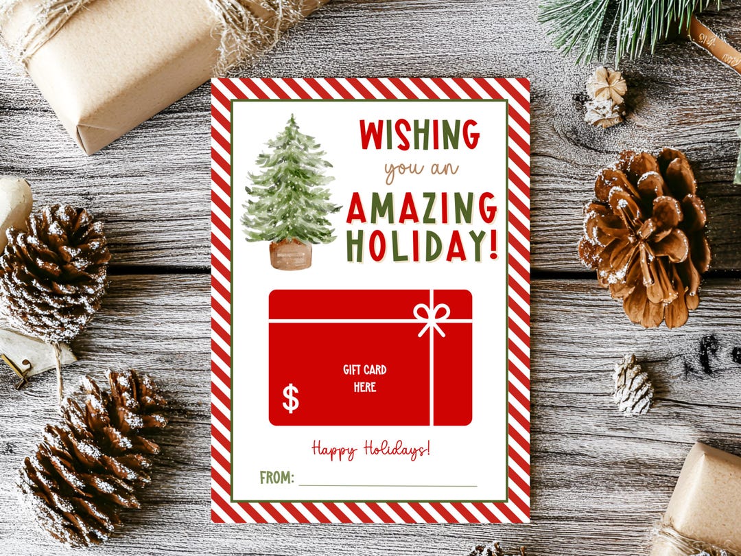 Christmas Gift Card Holder, Printable Holiday Gift Card Holder, Wishing ...