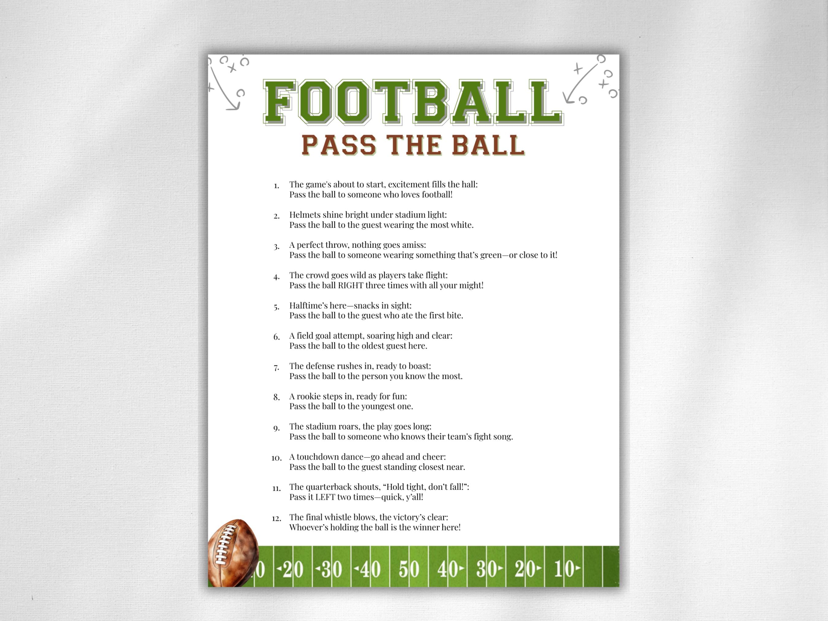 Football Pass the Ball Game, Football Games for Kids Adults, Football ...