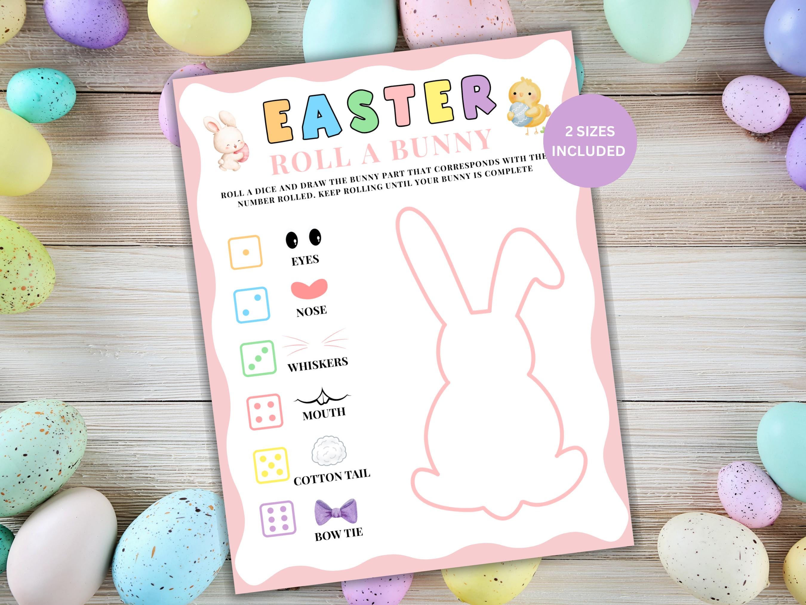 Easter Roll a Bunny Dice Game, Printable Easter Party Game for Kids ...
