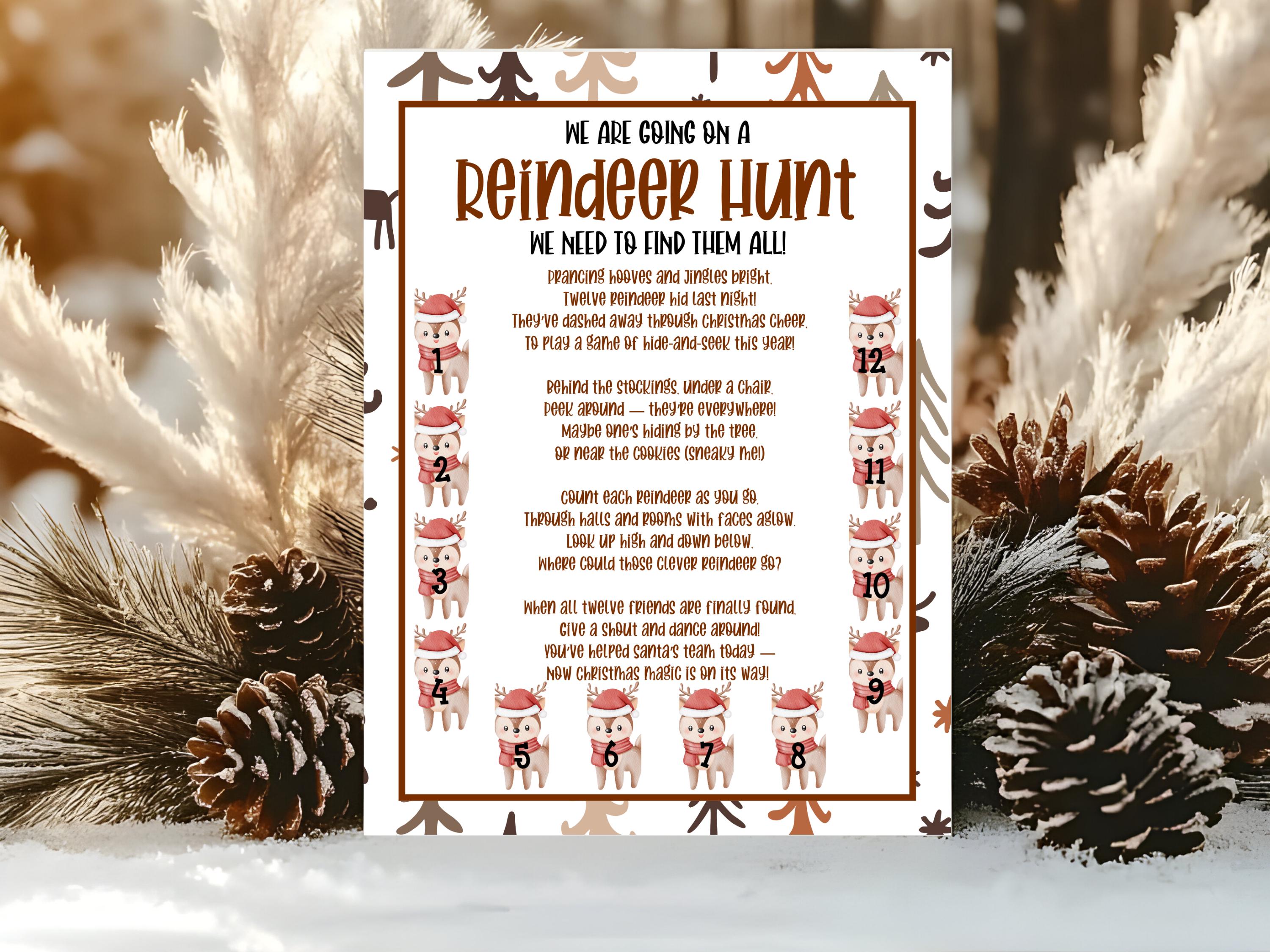 Reindeer Scavenger Hunt Game, Printable Christmas Game for Kids ...