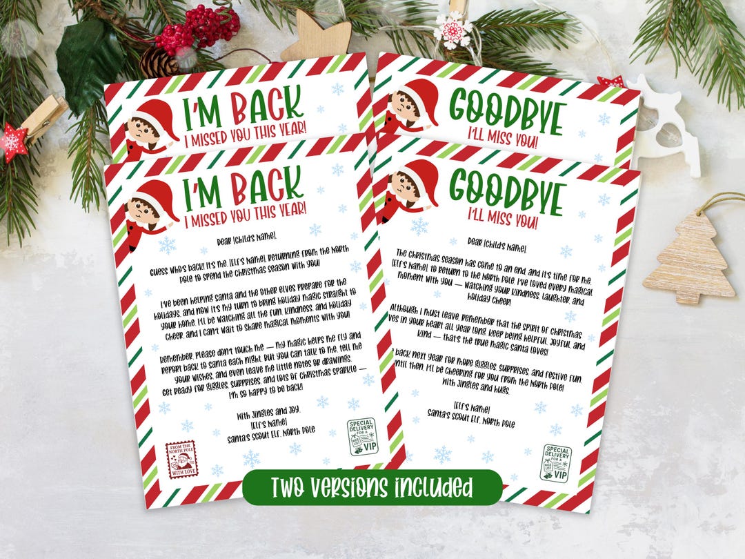 Editable Elf Arrival & Goodbye Letter Bundle, North Pole Elf Printable ...
