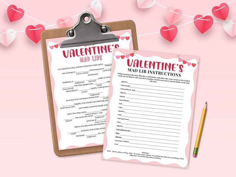 Valentine's Mad Libs Game, Fun Valentine's Games for Kids, Valentines ...